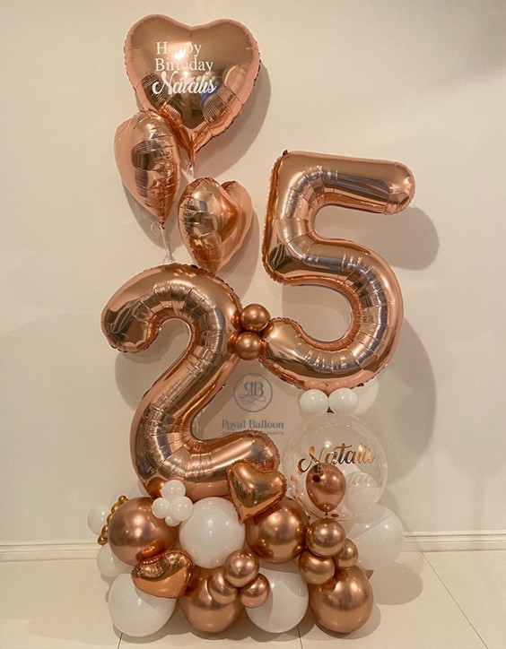 Rose Gold Display with bespoke Heart ️ RoyalBalloon.ie